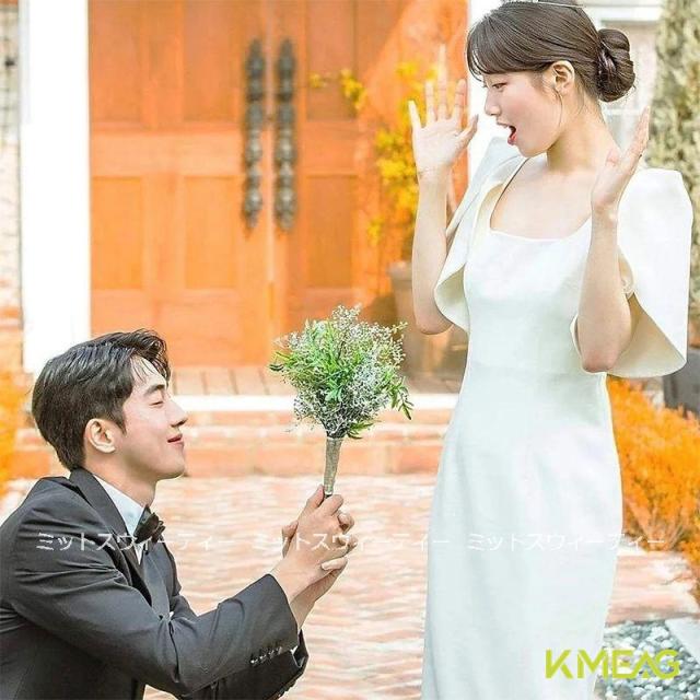 ウェディングドレス ウエディングドレス 二次会 花嫁 パーティードレス 披露宴 ブライダル 結婚式 ロングドレス ホワイト 前撮り シンプル ロケーション撮影