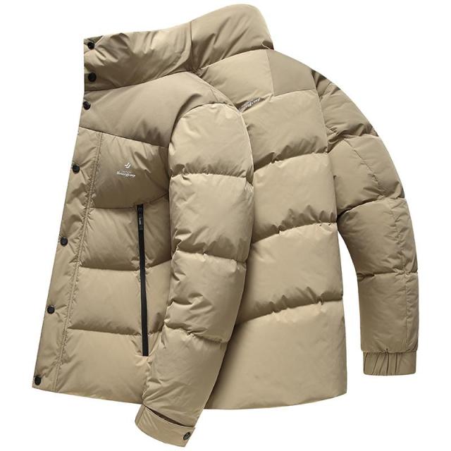 ダウンジャケット メンズ 英文字プリント ボリュームネック おしゃれ 防寒対策 暖かい 厚着 防風 保温 キレイめアウター