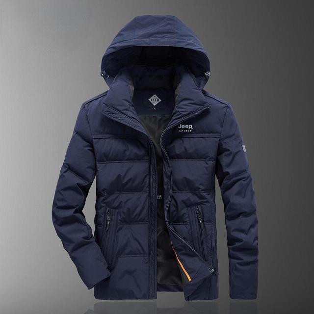JEEP ダウンジャケット 80%ダウン メンズ 脱着式フード ロゴマッチ 英文字プリント 防寒対策 軽量 暖かい アウター ストリート系 ミリタリー アメカジ