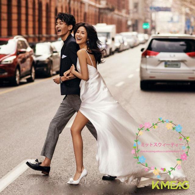 ウエディングドレス 花嫁 ウェディングドレス 結婚式 披露宴 二次会 ドレス シンプル スリット 海外挙式 セルフフォト 撮影 リゾートウェディング ビーチ