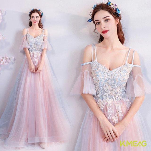 演奏会用ドレス グレー カラードレス ロングドレス パーティードレス ウェディングドレス 発表会 結婚式 ピアノ 二次会 ドレス 前撮り 結婚式 花嫁 披露宴