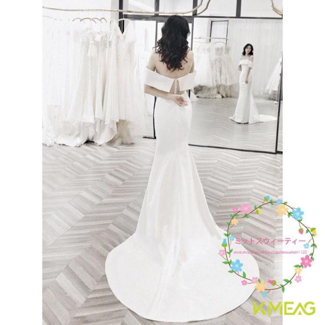 挙式 花嫁 ウェディングドレス 二次会 前撮り フォト 高級感 後撮り 花嫁 ドレス ウエディングドレス 海外旅行 ブライダルドレス オフショルダー 前撮りドレス