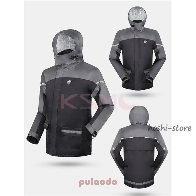 メンズ バイク用レインウェア マジックテープ 撥水加工 自転車 旅行