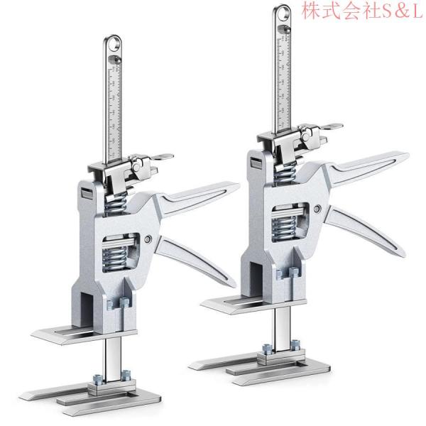 ジャッキ定規付ソリッドスチール製ハンドリフティングツールジャッキミニ昇降器S＆L労力節約アームジャック最大耐荷重200kgドア?建具取付の高さ調節DIY道具