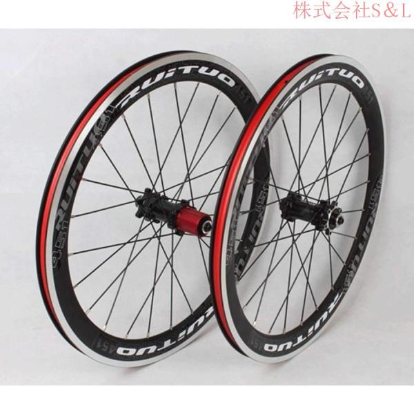 ホイールセット 451mm ダブルウォールアロイリム 折りたたみ自転車 V/ディスクブレーキ ホイール 株式会社S＆L クイックリリース 自転車 フロント リア 24Hハブ