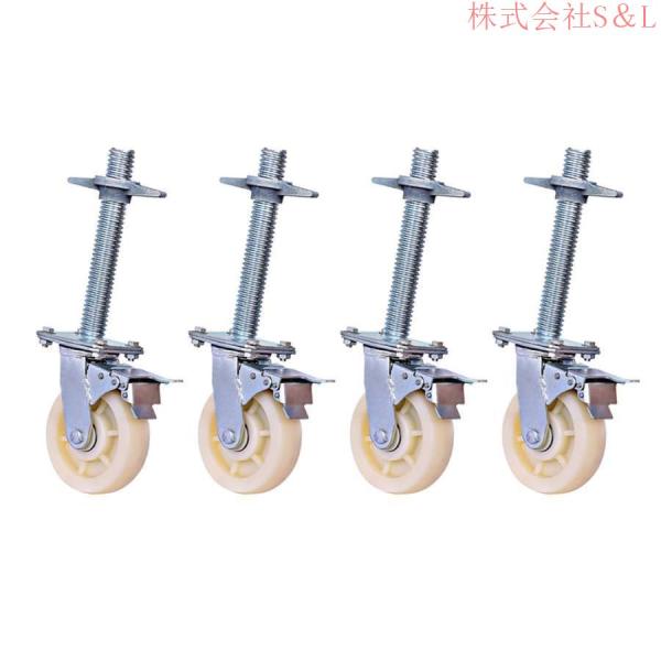 6in足場用キャスター産業用キャスターローリングキャスターΦ150mm単管パイプキャスターDIY家具の交換キット360度回転S＆L静音耐摩耗車輪耐荷重約800K