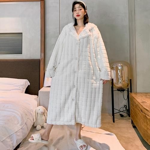 グラシア】 ルームウェア モコモコ パジャマ 部屋着 シルエット ロング