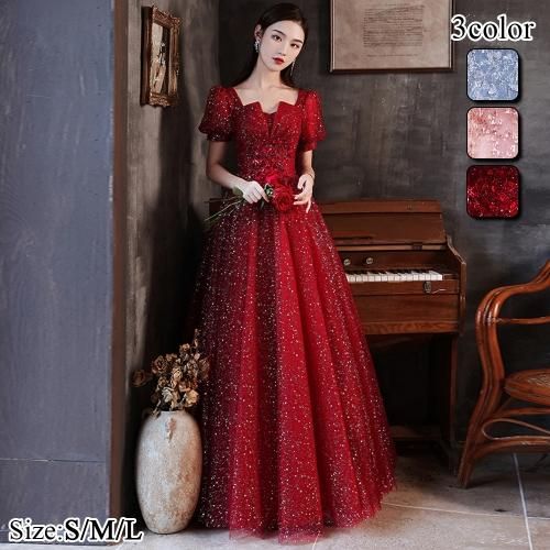 【グラシア】 キャバ ドレス キャバドレス ワンピース パーティードレス クール すっきり グリッター ピンク レッド ブルー S M L