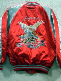 スカジャン 日本製本格刺繍のスカジャン3L　波鷹