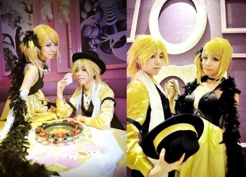 VOCALOID 　ボーカロイド　イカサマ⇔カジノ 鏡音リン 風 コスチューム　コスプレ衣装　　完全オーダーメイドも対応可能