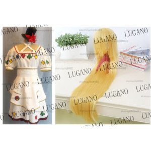 DK1405 ハートの国のアリス Alice 衣装＋ウィッグ02　コスプレ衣装　完全オーダメイドも対応可能