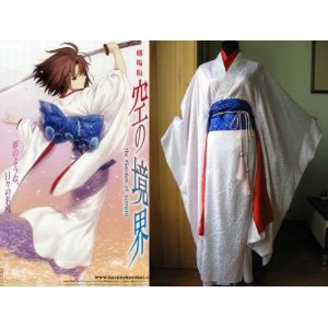 DK2179 空の境界 両儀式 着物　　コスチューム、コスプレ　　コスプレ衣装　　完全オーダーメイドも対応可能