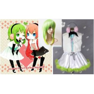 DK2069 高品質コスプレ衣装VOCALOID★Happy Synthesizer★GUMI衣装＋ウィッグ◆コスチューム、コスプレ
