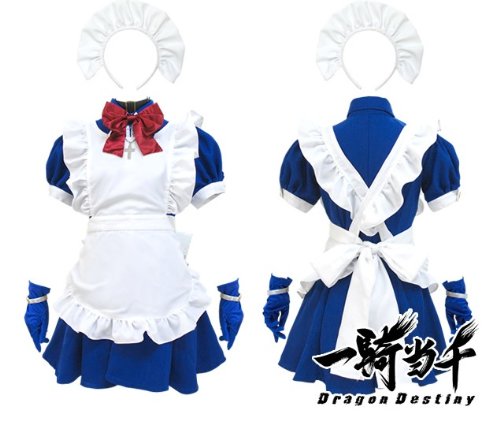 一騎当千　（いっきとうせん）　呂蒙子明　メイドver 　風　 コスプレ衣装 完全オーダーメイドも対応可能