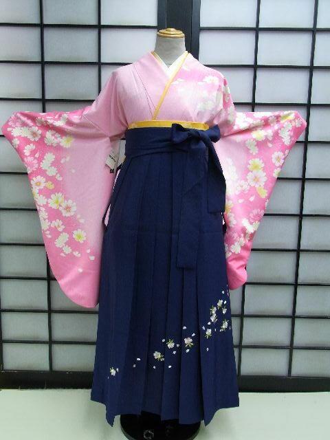 【期間限定特別価格】往復送料無料/全部揃って安心/フルセット★卒業式袴レンタルセット★ピンク地に花柄no32
