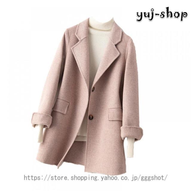 カシミヤ チェスターコート ショートコート 秋冬コート レディース ポケット付き チェスター コート アウター ジャケット ショート 厚手 防寒
