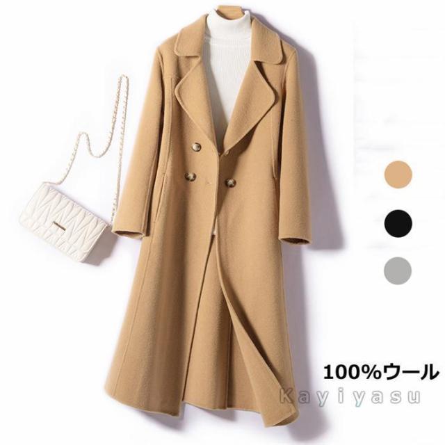 ウール100%コート チェスターコート レディース テーラードコート ダブルフェイスコート リバーコート ラシャコート 洋服 アウター 冬 通勤 OL
