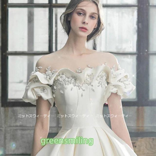 ウェディングドレス プリンセスラインドレス ウエディングドレス オフショルダー 二次会 花嫁 パーティードレス 披露宴 ブライダル 結婚式 ロングドレス 演奏会