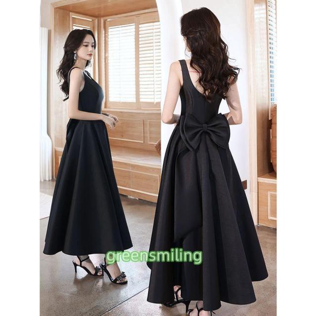 カラードレス マキシドレス パーティードレス ブラック ノースリーブ 黒 ウェディングドレス ウエディングドレス 結婚式 二次会 花嫁 前撮り 演奏会 発表会