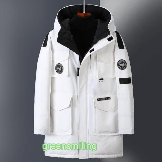 ダウンジャケット メンズ 白 ロング 防寒着 メンズ ダウン アウター メンズ コート メンズ アウター 冬 ブランド I マウンテンダウンジャケット