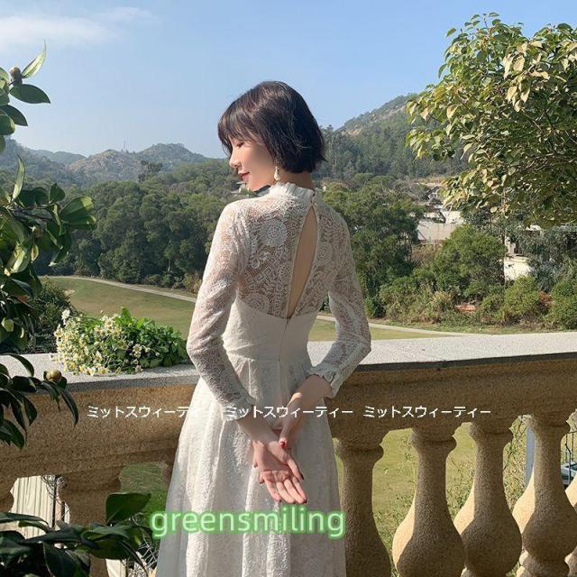 ウェディングドレス 花嫁 二次会 ウエディングドレス 結婚式 前撮り 披露宴 リゾート 総レース ハネムーンフォト レストランウェディング 披露宴 ワンピース