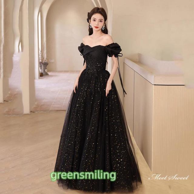 カラードレス ロングドレス パーティードレス 半袖 ブラック チュール ウェディングドレス ウエディングドレス 結婚式 二次会 花嫁 前撮り 演奏会 発表会