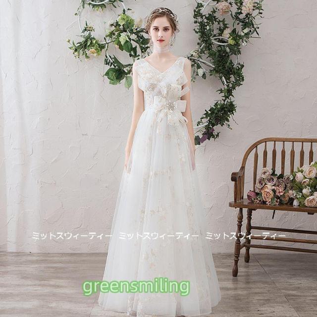 ウェディングドレス 花嫁 二次会 ウエディングドレス Aラインドレス 結婚式 前撮り 披露宴 レース チュール ノースリーブ 白 ホワイト 編み上げ セミオーダー