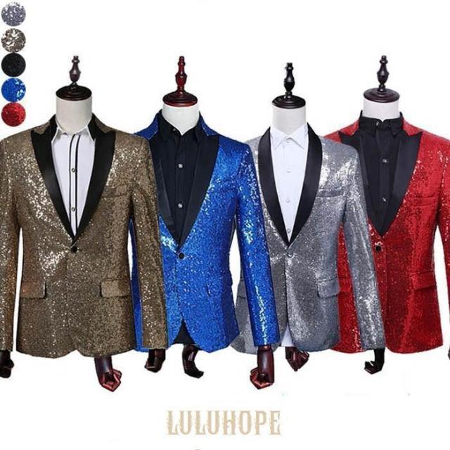 XS/S/M/L/XL/ XL ダンス 衣装 ジャケット タキシード 大人 メンズ ステージ スパンコール パーティタキシード おしゃれ ジャージ 舞台