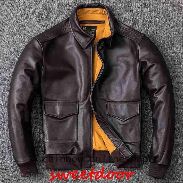 バイク本革レザーメンズ革防寒防風バイクウェア革ジャン秋冬牛革A2フライト