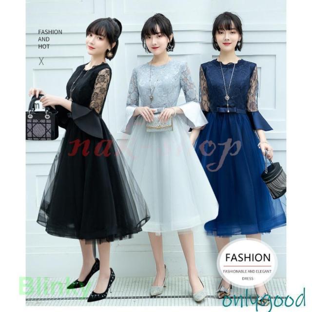 パーティードレス 結婚式 服装 ドレス ワンピース 20代 10代 30代 nakドレス 50代 女性 冬 赤 お呼ばれ 母親 親族 袖あり ワンピース