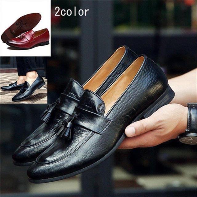 ローファー メンズ スリッポン シューズ タッセル ビジネスシューズ ドライビングシューズ PUレザー 革靴 学生靴 紳士靴 レザー ローカット