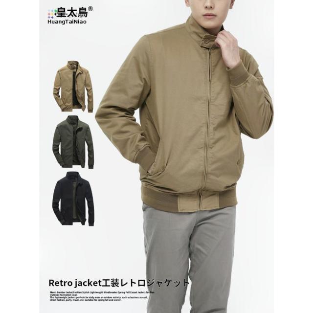 スイングトップ 秋服 メンズ ジャケット フルジップ ジャンパー ミリタリー ビジネス アウター 秋物 秋