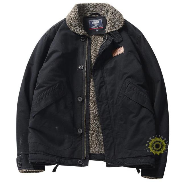 ミリタリージャケット N1 メンズ 40代 50代 防寒着 裏ボア ボアブルゾン 厚手 作業服 アウトドア あったか デッキジャケット