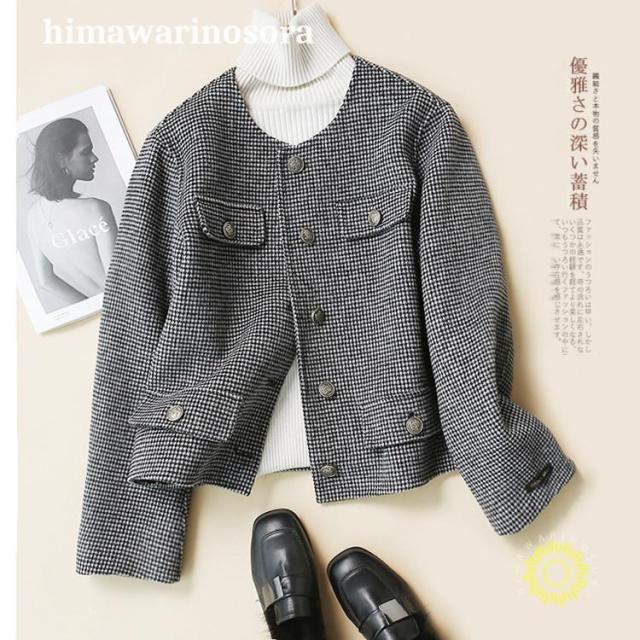 ジャケット ノーカラージャケット コート アウター ウール レディース ショート丈 卒業式 服 母 入学式 七五三 大人