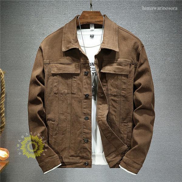 デニムジャケット メンズ ジージャン コーヒー スリム ジージャン カジュアル コート Gジャン おしゃれ 長袖 アウター 春ジャケットメンズ 春秋