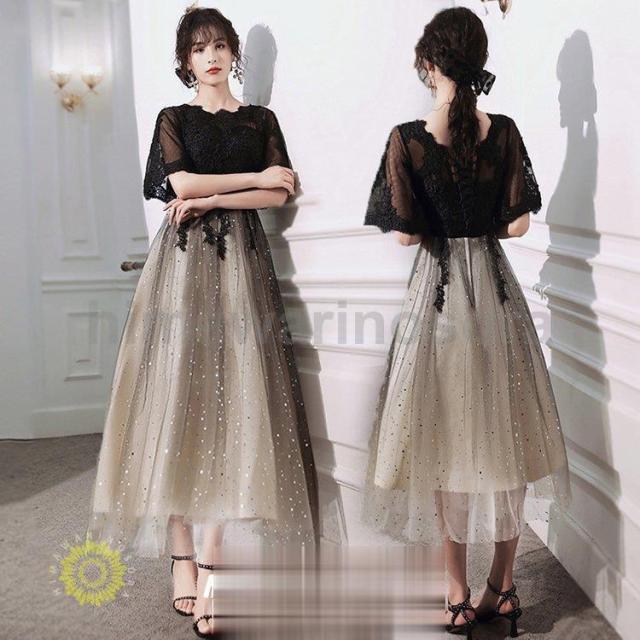 パーティードレス 大きいサイズ ロング丈 結婚式 40代 袖あり 半袖 フォーマルドレス レースワンピース お呼ばれ 二次会 披露宴 謝恩会 上品 おしゃれ 着痩せ