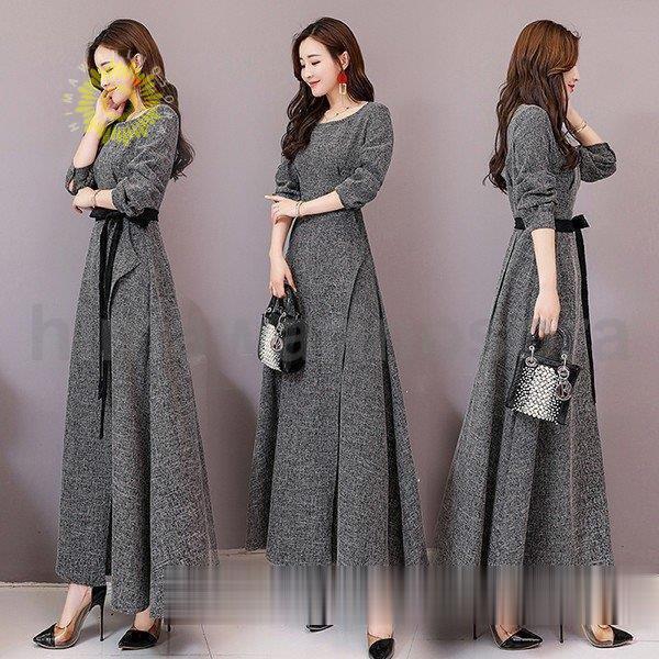 パーティードレス 結婚式 40代 30代 ロング 袖あり 長袖 韓国風 大きいサイズ フォーマルドレス マキシワンピース お呼ばれ 二次会 披露宴 謝恩会 上品 着痩せ