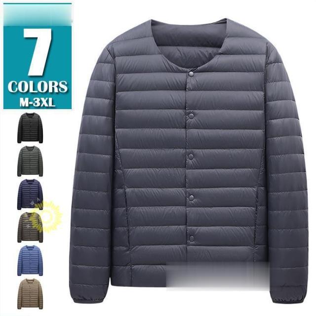 インナーダウン メンズ ダウンジャケット ライトダウン ダウン クルーネックジャケット 軽量 防寒 防風 撥水 収納 2023 秋冬 新作 コンパクト
