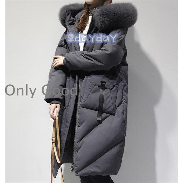 ダウンコート レディース ダウンジャケット ロング アウター 痩せ着 冬 フード付き ロングダウンコート ファー