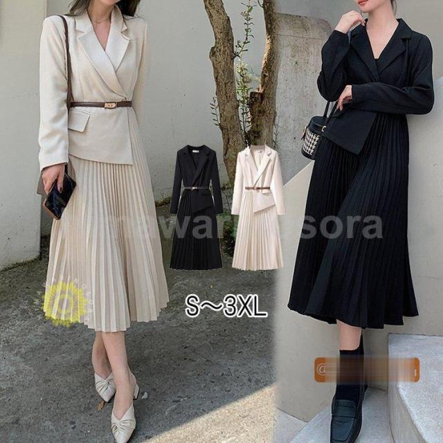 ワンピーススーツ レディース 20代 30代 40代 50代 ビジネス 春秋冬 ふり ワンピース 卒業式 仕事 ママスーツ ロングワンピース マキシワンピース おしゃれ