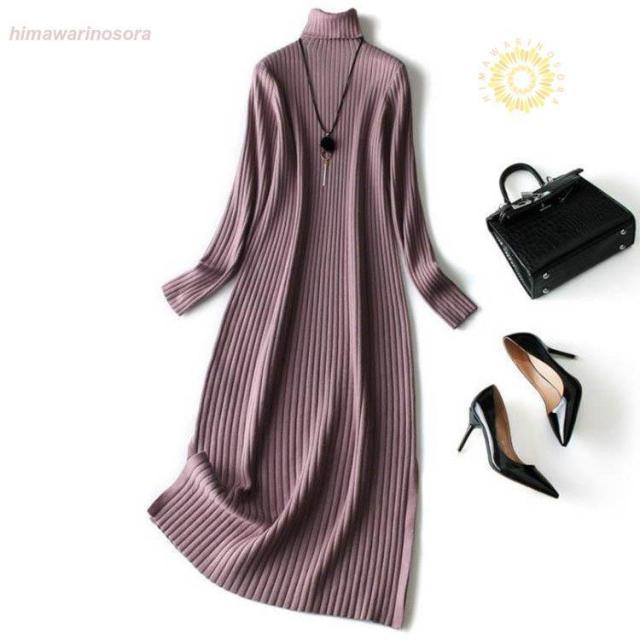 ニットワンピース レディース 秋 冬 40代 50代 きれいめ 長袖ワンピース カットソー ニットセーター 上品 大きいサイズ パーティードレス おしゃれ 着痩せ 新品