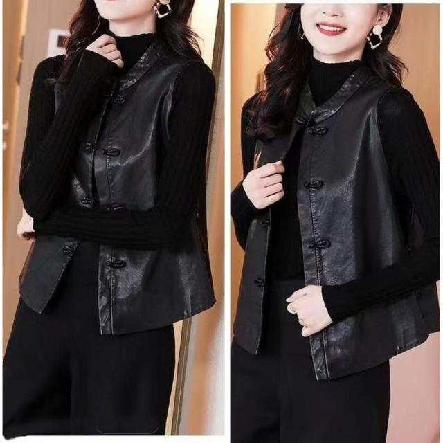 春夏秋冬 本革 ベスト レディース レザーベスト 合わせやすい ジレベスト ベスト前開き チョッキ バイク用ベスト 通勤 カジュアル フォーマル