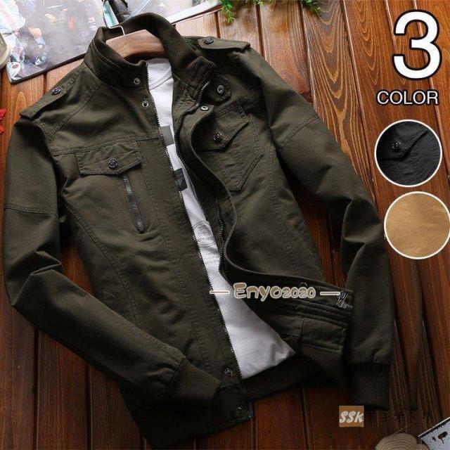 ミリタリージャケット M65 ジャケット メンズ フライトジャケット ブルゾン M-65 アウトドア 刺繍 アウター 秋冬
