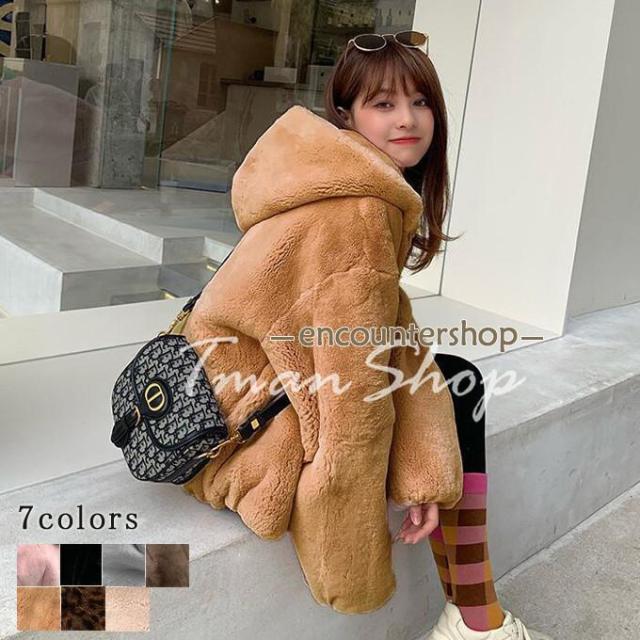 ファーコート レディース 毛皮コート 長袖 アウター ジャケット フェイクファー 大きいサイズ 防寒 大人 暖かい もこもこ 体型カバー カジュアル ゆったり