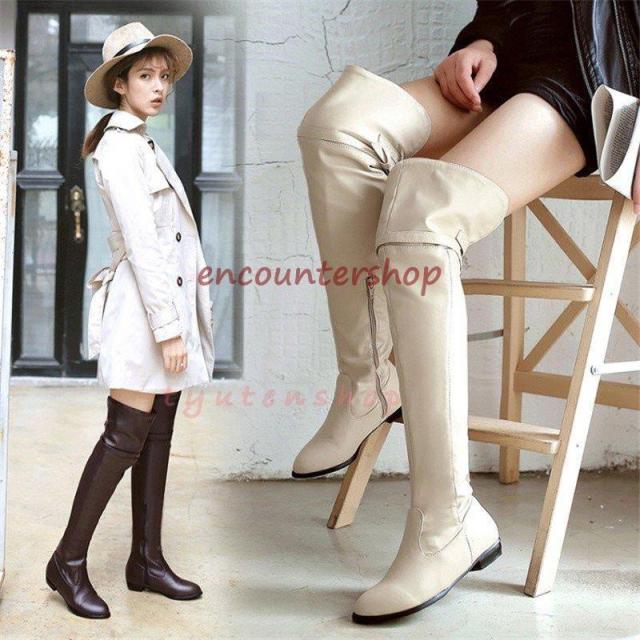 ブーツロングブーツ 可愛いニーハイブーツレディース短靴ローヒールスリッポンシューズ ショートブーツ22ｃｍ?26.5ｃｍ/大きサイズパンプス冬靴 結婚式 二次会