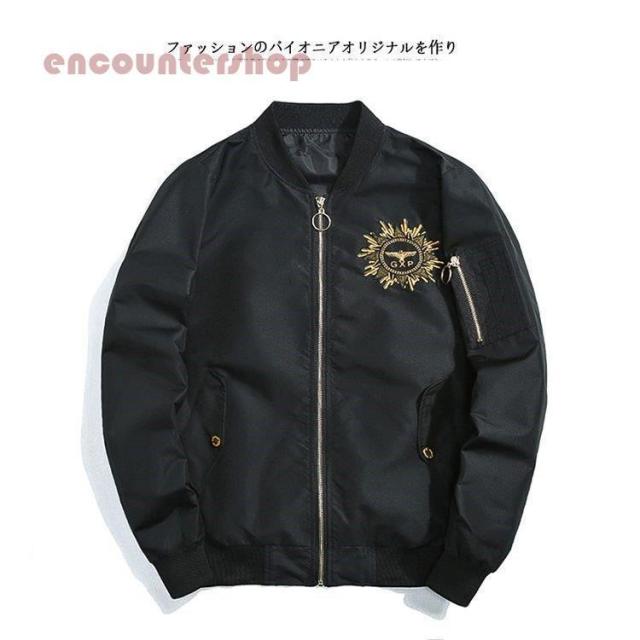 スカジャン メンズ フライトジャケット 秋冬物 刺繍入り ジャケット スカジャン アウター 鷹