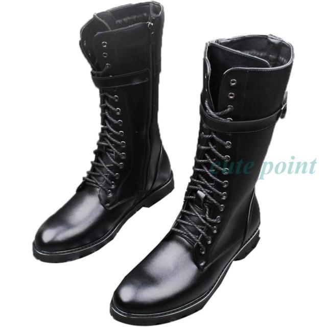 ライダーブーツ バイク用ブーツ レースアップ ロングブーツ インヒール 舞台衣装 乗馬ブーツ エンジニアブーツ 裏ボア メンズ ブーツ