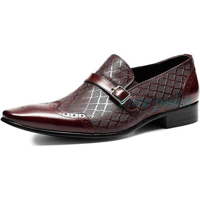 本革 ローファー ビジネスシューズ 革靴 紳士靴 メンズ 軽量 モンクストラップ ロングノーズ 靴 スリッポン 高級靴 ウォーキング 防滑