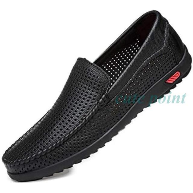 革靴 メンズ ドライビングシューズ ローファー 軽量 本革 メッシュ スリッポン モカシン スリップオン 大きいサイズ ビジネスサンダル