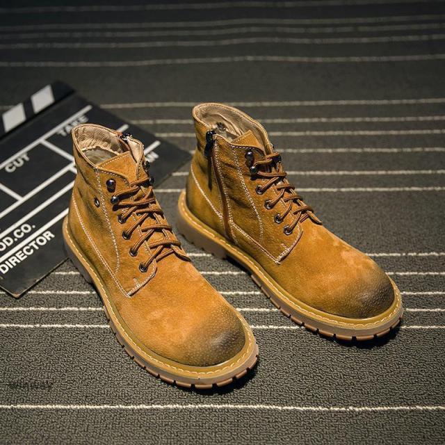ビジネスシューズ メンズ ブーツ ショートブーツ 紳士靴 ワークブーツ サイドジップ レースアップ 防寒 滑り止め トレッキング
